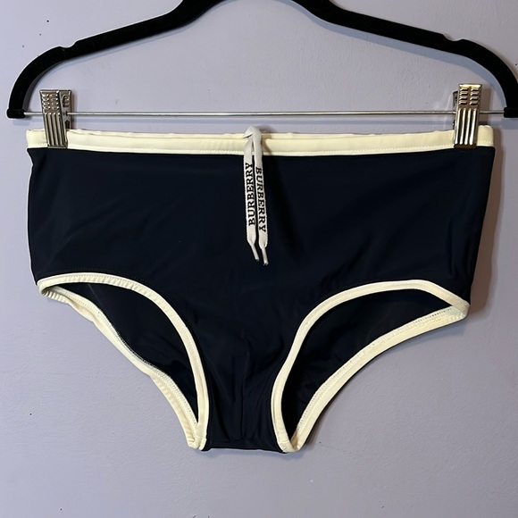 Burberry | Swim | Nwot Vintage Burberry Speedo Navy Blue With Ivory ...